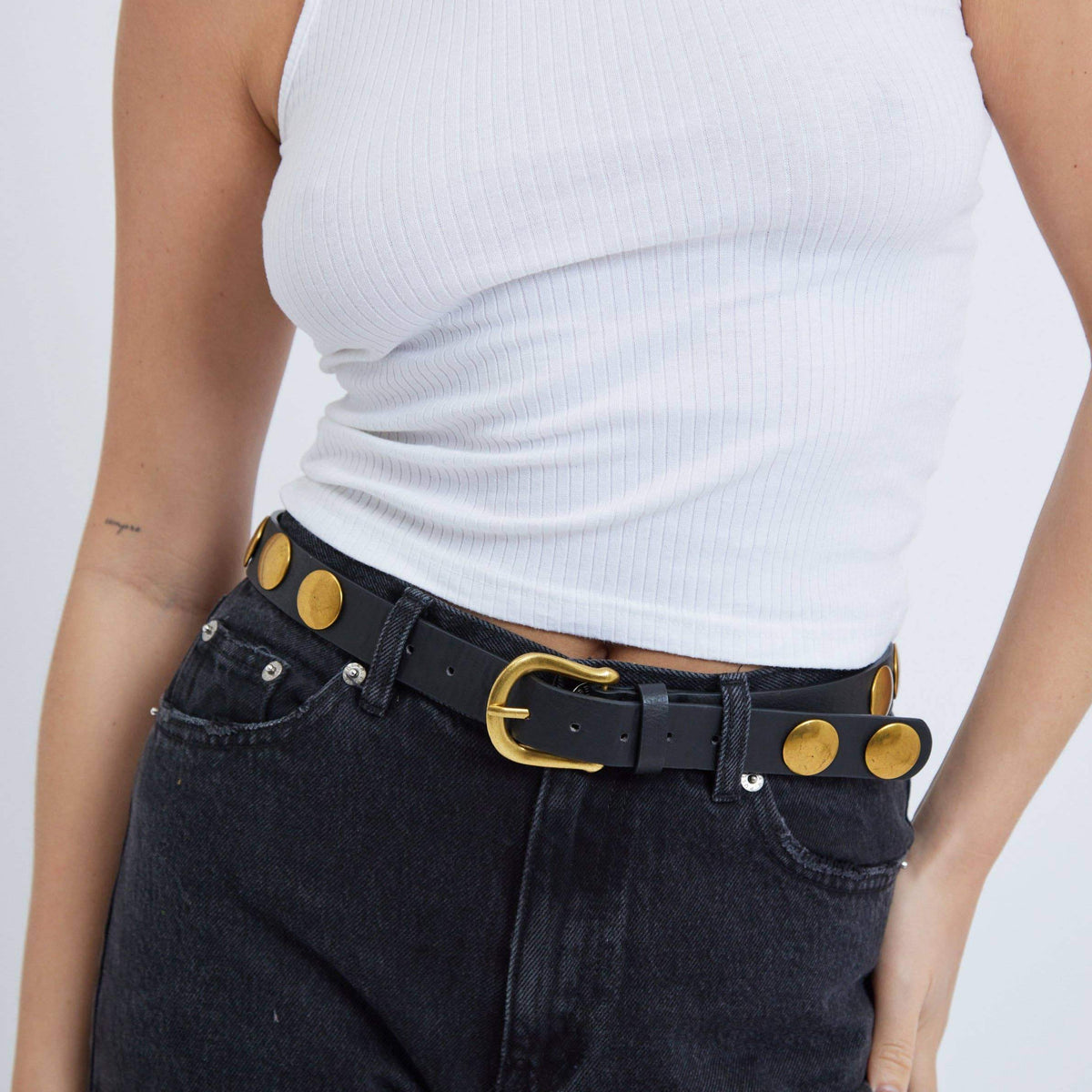 Round Studded Belt – Domino Style