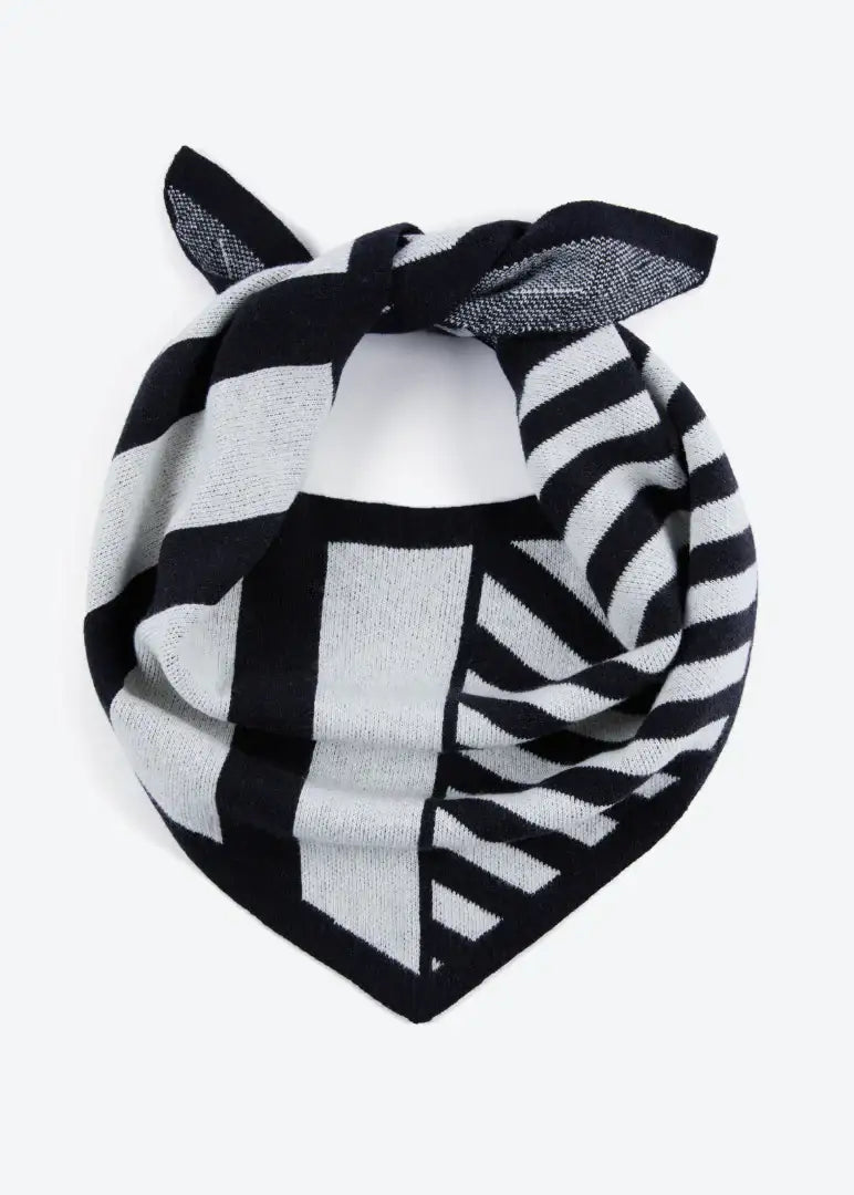 Black & White Stripe Wool Triangle Scarf – Domino Style