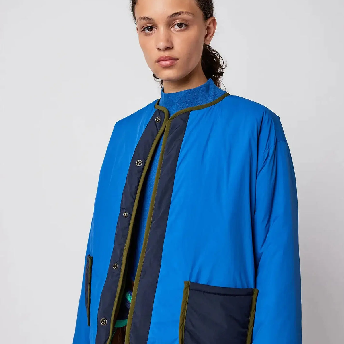 Colour Block Reversible Jacket – Domino Style