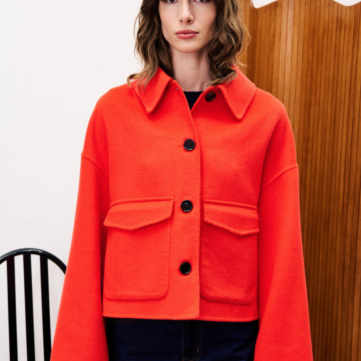 Red Capucine Coat – Domino Style