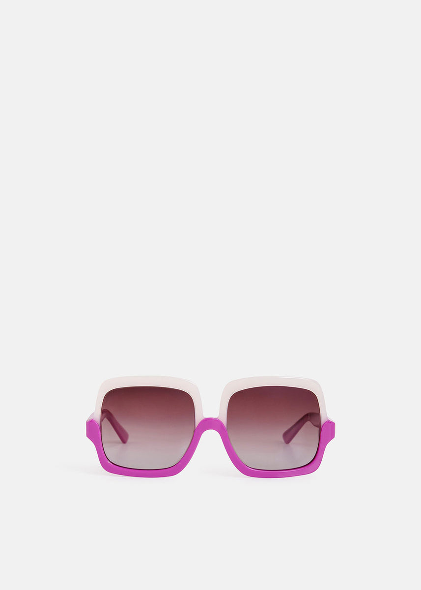 Hiami Oversized Sunglasses - Creme/Purple – Domino Style
