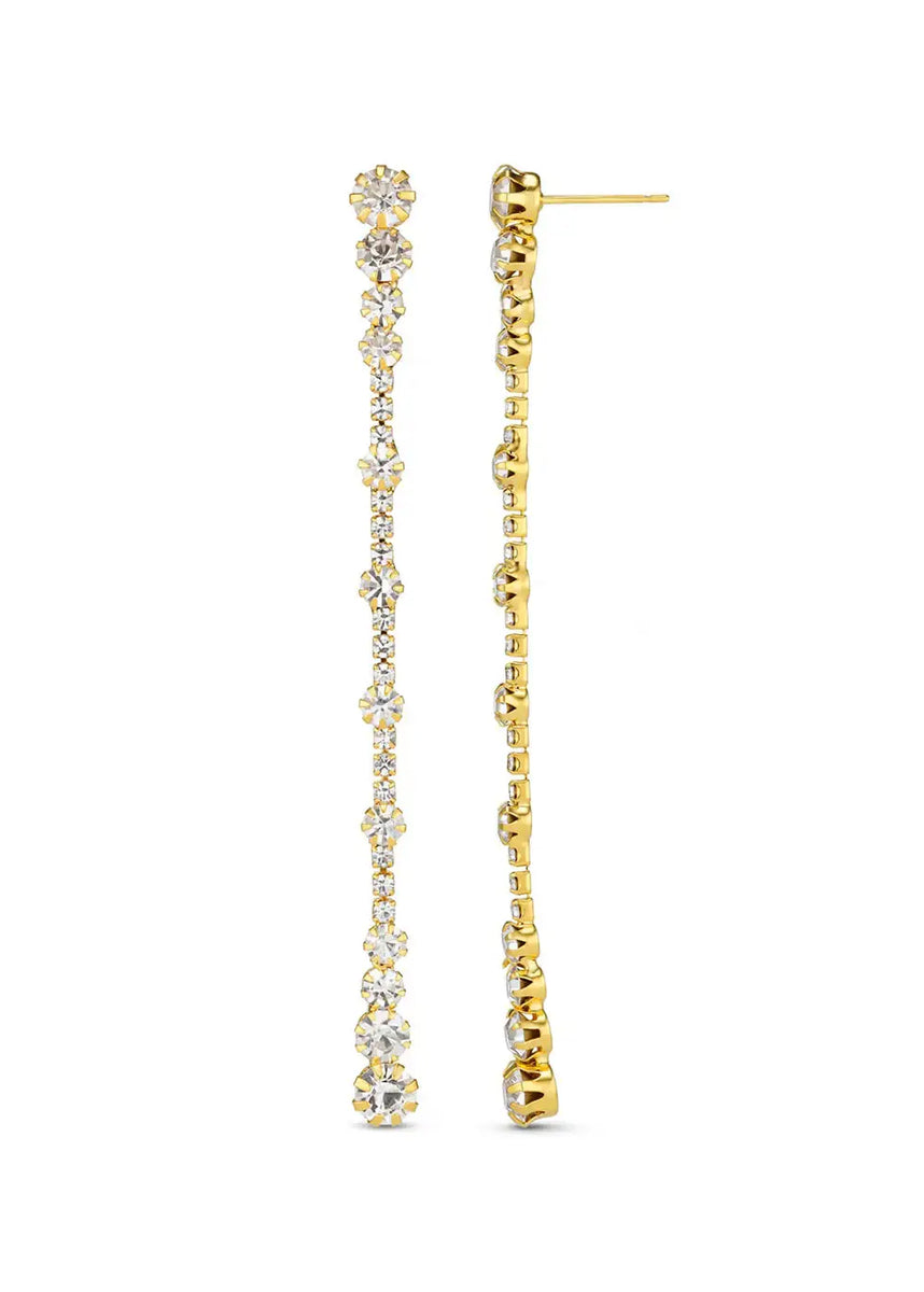 Statement Crystal Drop Earrings – Domino Style