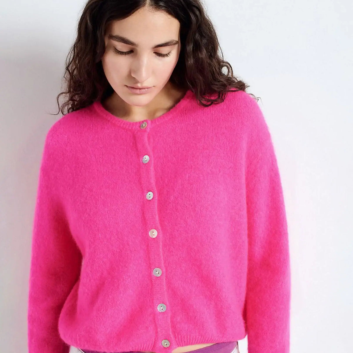 Vitow Cardigan - Neon Pink – Domino Style