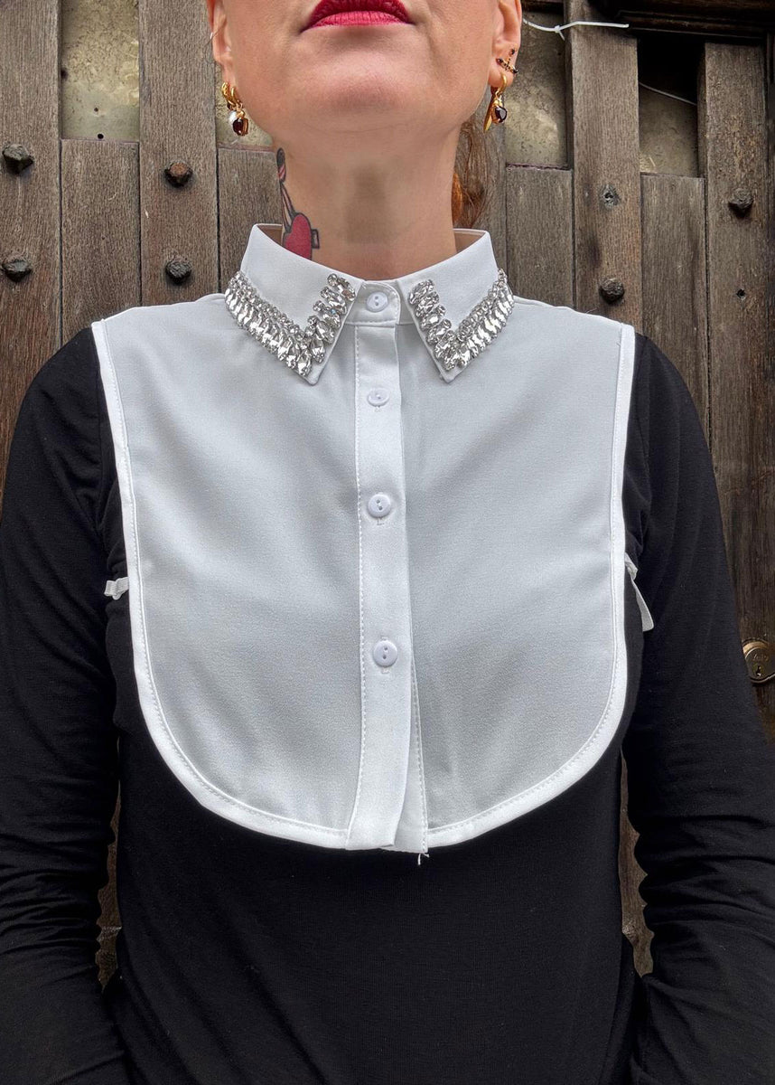 Faux Shirt Collar - Clear Gems – Domino Style