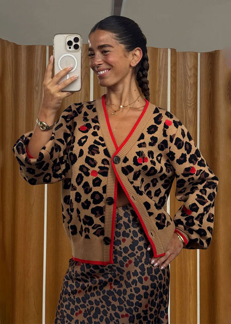 Cherry Leopard Cardigan – Domino Style